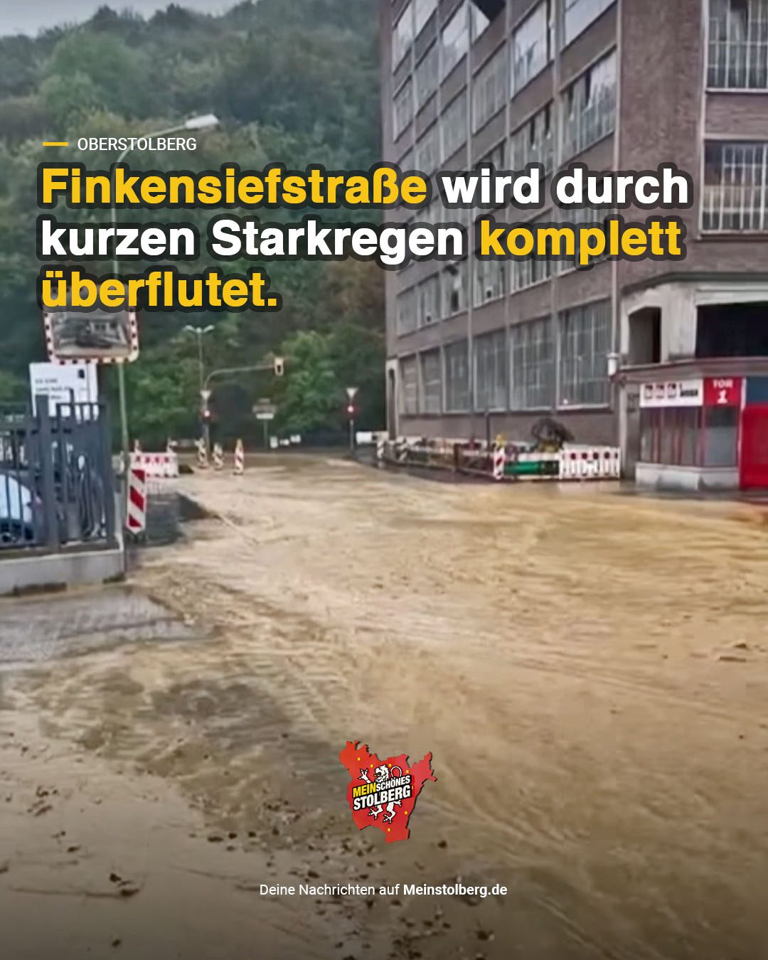 Oberstolberg: Finkensiefstraße und Baustelle durch Starkregen überflutet – Mein Stolberg