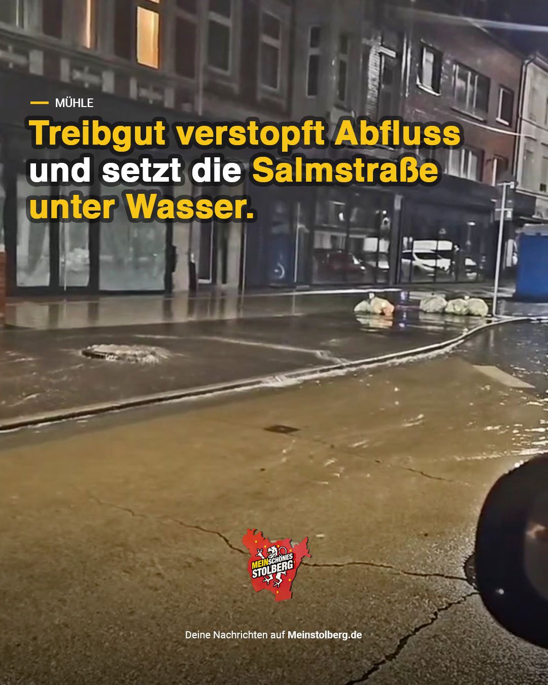 Mühle: Verstopfter Abfluss in den Vichtbach setzt die Salmstraße unter Wasser – Mein Stolberg