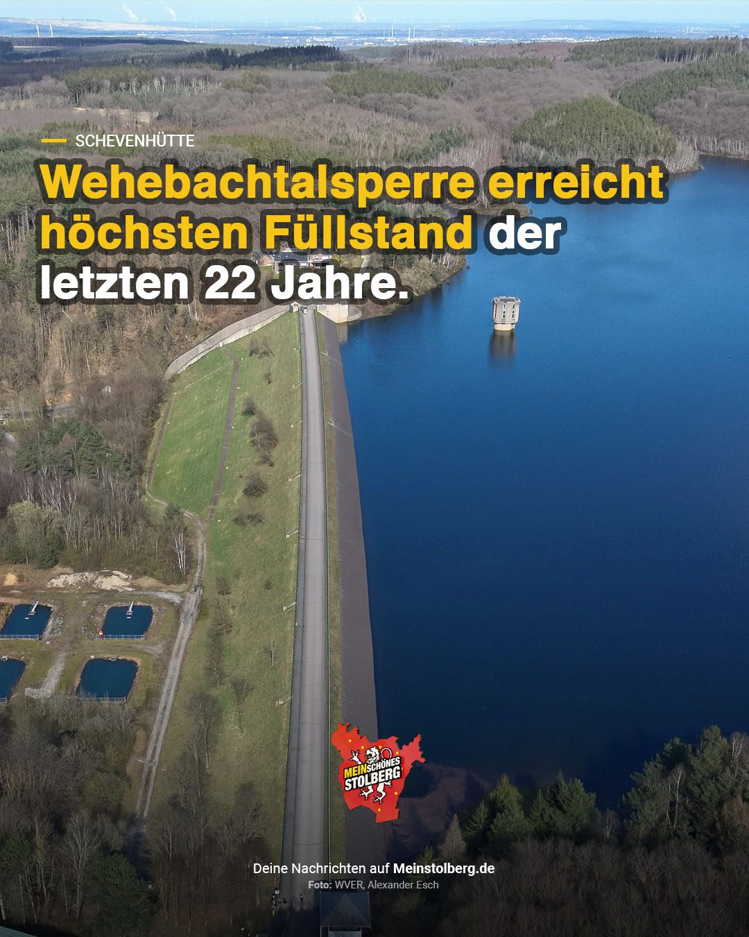 Schevenhütte: Wehebachtalsperre erreicht höchsten Füllstand seit 22 ...