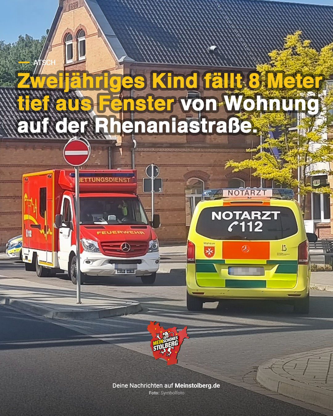 Atsch: Zweijähriges Kind fällt 8 Meter tief aus Fenster von Wohnhaus in der Rhenaniastraße ...