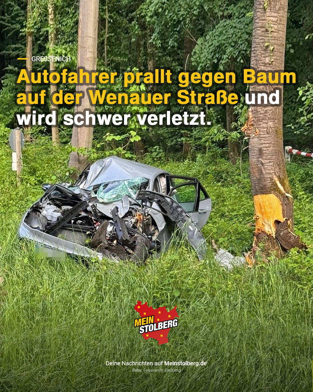 Gressenich: Gleich zwei Unfälle in Gressenich – Fahrer prallt gegen Baum und wird schwer ...