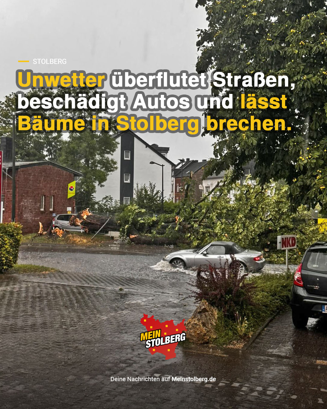 Stolberg: Gewitter verwüstet Stolberg: Überflutete Straßen, umgestürzte Bäume und beschädigte ...
